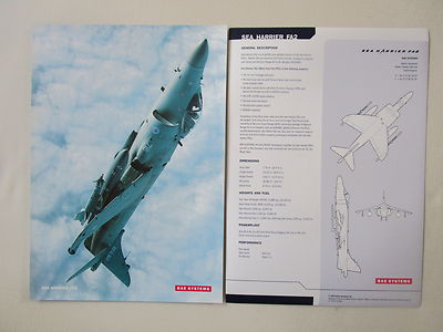 DOCUMENT RECTO/VERSO BAE SYSTEMS SEA HARRIER FA2 COMBAT AIRCRAFT | eBay