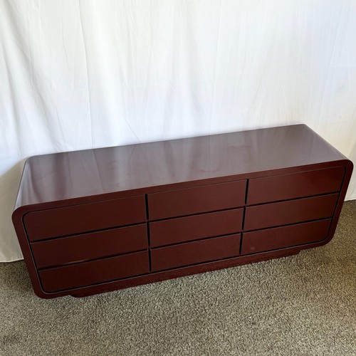 Postmodern Ox Blood Lacquer Laminate Waterfall Dresser | eBay