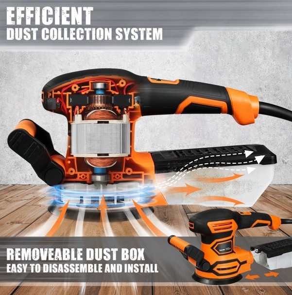 Tacklife PRS03A 450W 5-inch Power Random Orbital Sander Up to 13,000 ...