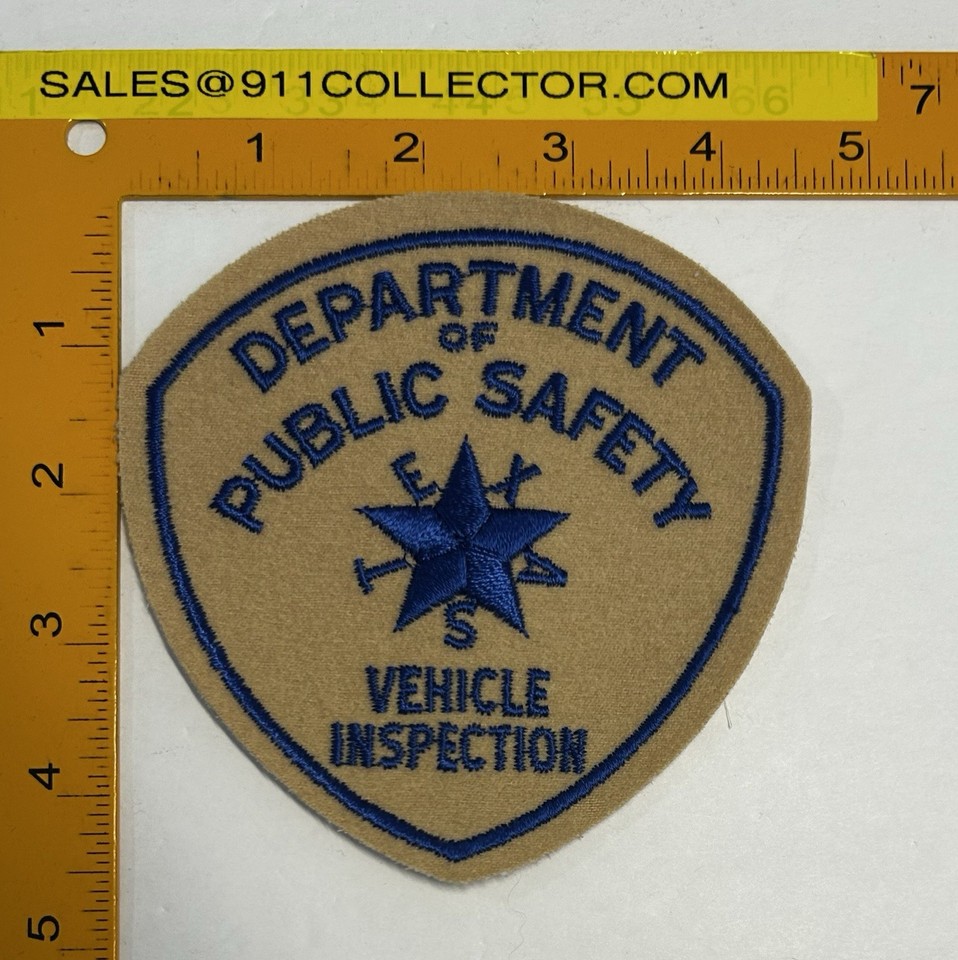 RARE FELT! TEXAS TX DEPT OF PUBLIC SAFETY DPS VEHICLE INSPECTION PATCH ...
