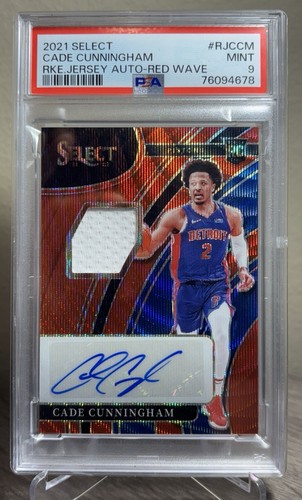 2021 Select Cade Cunningham Red Wave Rookie Jersey Auto PSA 9 | eBay
