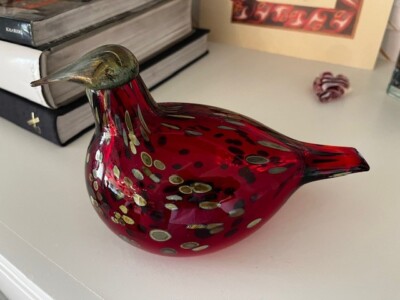 OIVA TOIKKA GLASS RUBY BIRD IITTALA 8" X 5" FINLAND | eBay