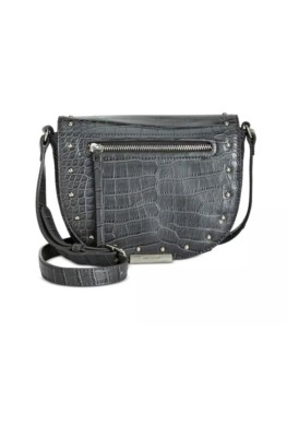 Nine West 7955 Womens Dima Gray Faux Leather Crossbody Handbag Purse ...