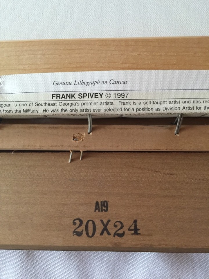 Frank Spivey Framed Genuine Lithograph On Canvas Calvary Soldier On ...