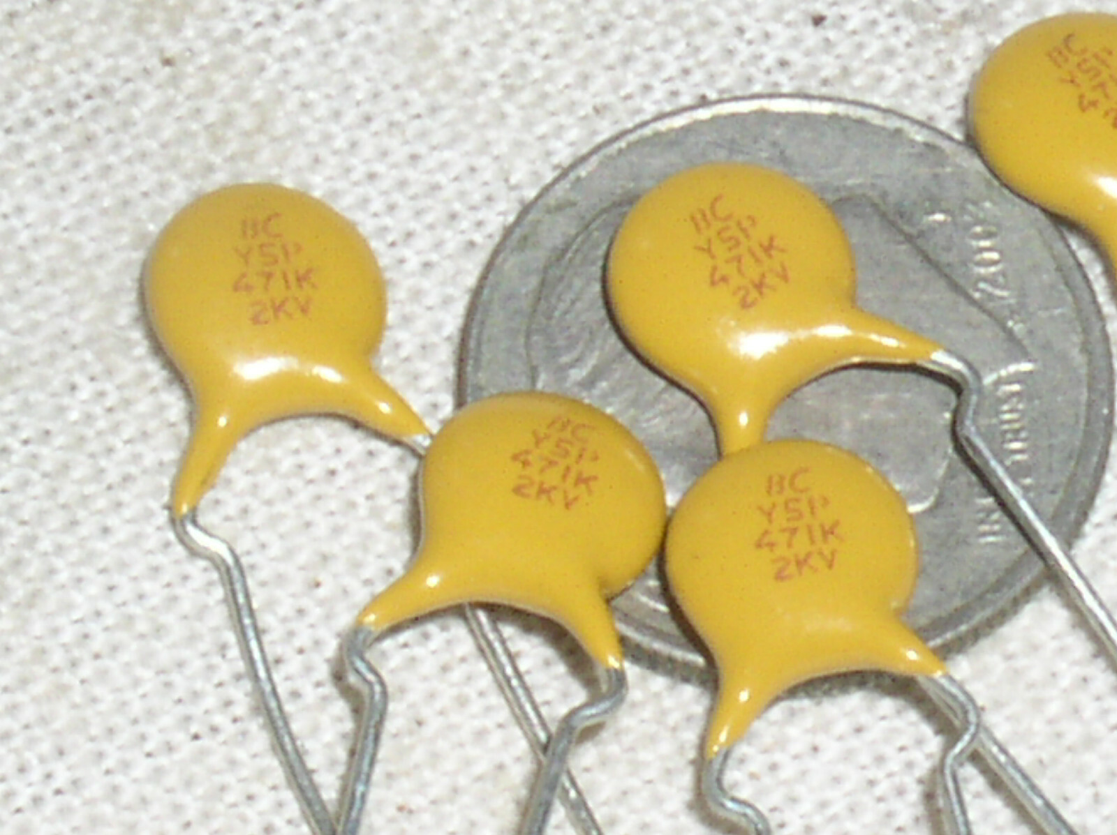 5 NEW BC .00047UF MFD 470PF 470 PF 2000V 2KV Y5P CERAMIC DISC DISK ...