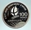 1991 FRANCE Cross Country Skiing 1992 Olympics Proof Silver 100F Coin ...