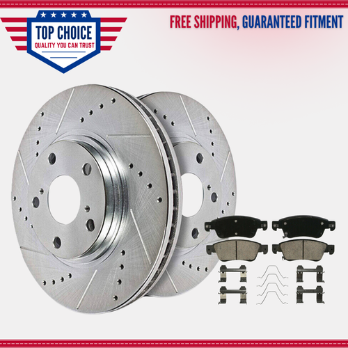Front Drilled Brakes Rotors + Ceramic Brake Pads Kit for Infiniti G37 ...