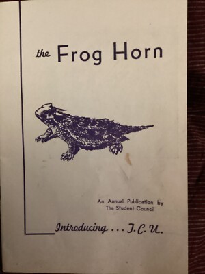 TCU New Student Guide the Frog Horn 1947-1948 great condition Horned ...