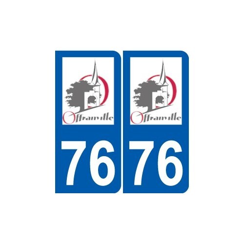 76 Offranville logo autocollant plaque stickers ville | eBay