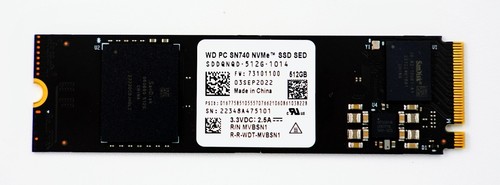 Western Digital WD SN740 512GB SED M 2 2280 PCIe 4x4 SSD - SDDQNQD-512G ...