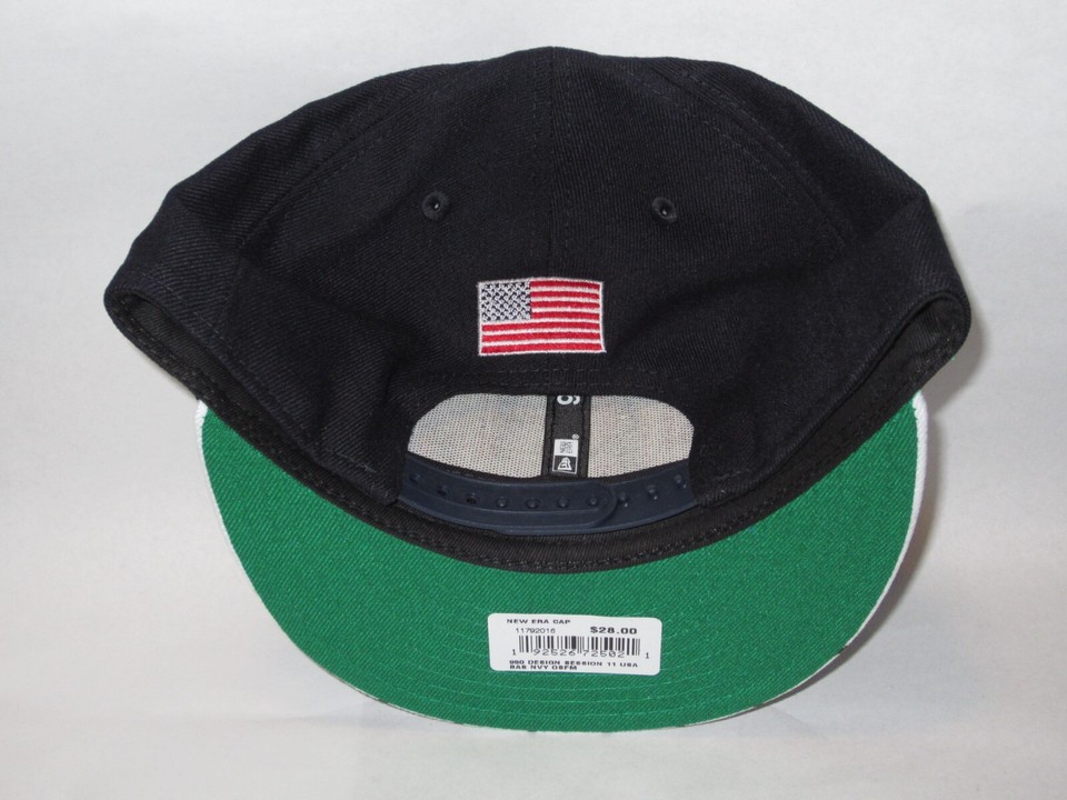 USA Baseball Block Letter Navy Blue White Pinstripe Snapback New Era ...