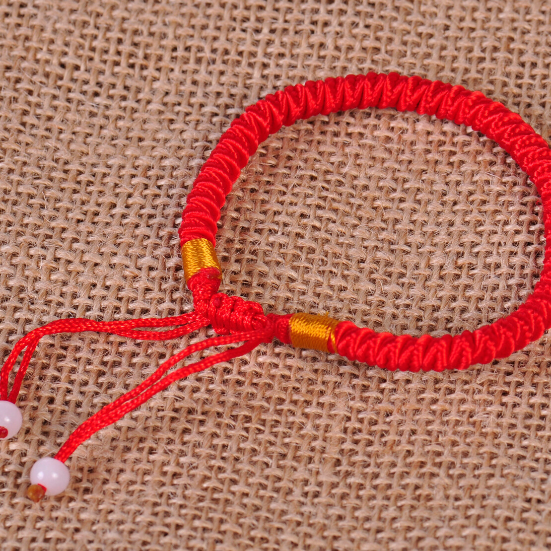 10x Handmade Lucky Red String Bracelet Beaded Braided Rope Hand Charm ...