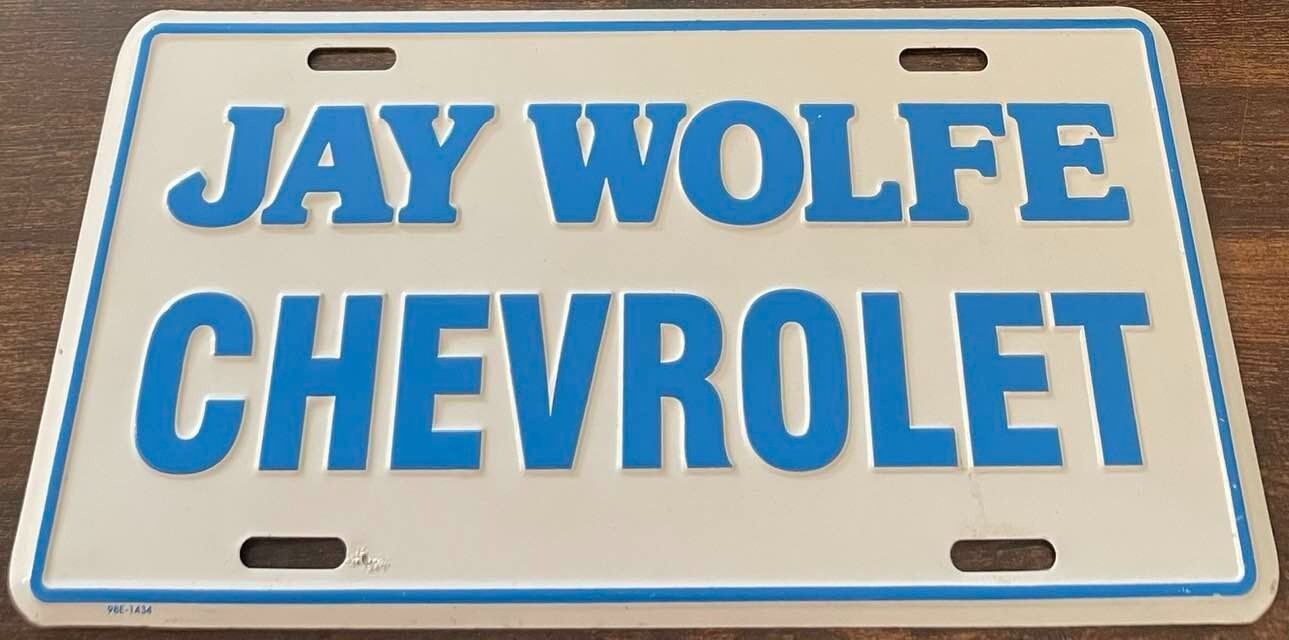Jay Wolfe Chevrolet Dealership Booster License Plate Kansas City Dealer ...