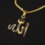 Allah Gold Pt Charm Islamic Art Quran God Necklace Muslim Chain Arabic ...