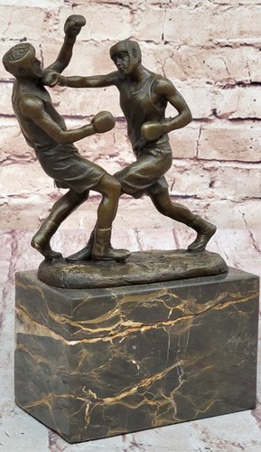 EXCLUSIVE LARGE BOXING MEN BRONZE STATUE SCULPTURE HOT CAST FIGURE HOME ...
