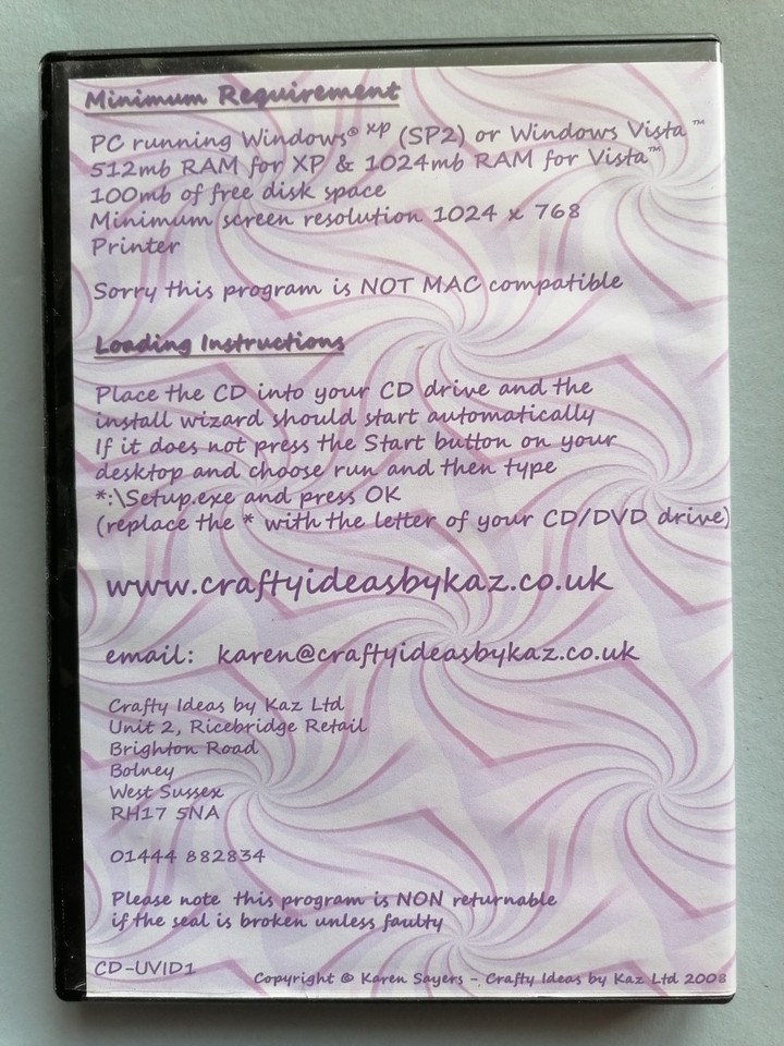 CRAFTY IDEAS, Verse Insert Designer, Papercraft CDRom, NOT Mac ...