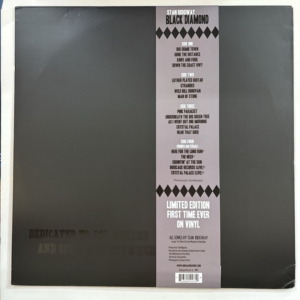 Stan Ridgway – Black Diamon - Original USA Birdcage 2xLP -BR 11007 ...