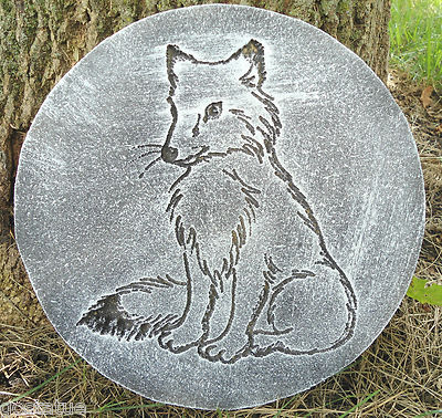 Fox plaque plastic mold reusable casting plaster cement mould 10" x 3/4 ...