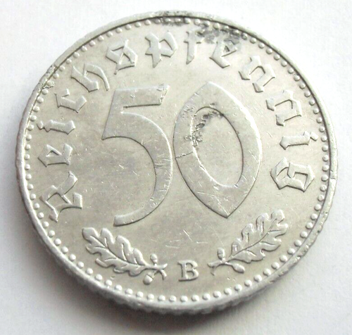 (480) GERMAN 3rd REICH 1939 B - 50 REICHSPFENNIG WWII COIN | eBay