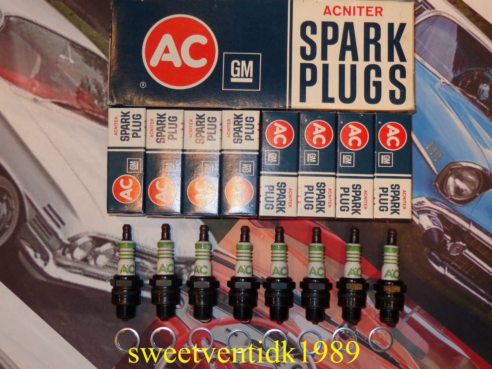 ‘NOS’ AC-R45 Spark Plugs...Chevelle, Impala, Bel Air etc....GM #5569834 ...