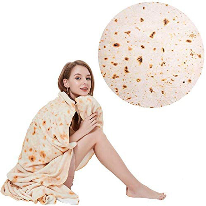 60'' 70'' Mexican Flannel Fleece Tortilla Christmas Blanket 3D Round ...