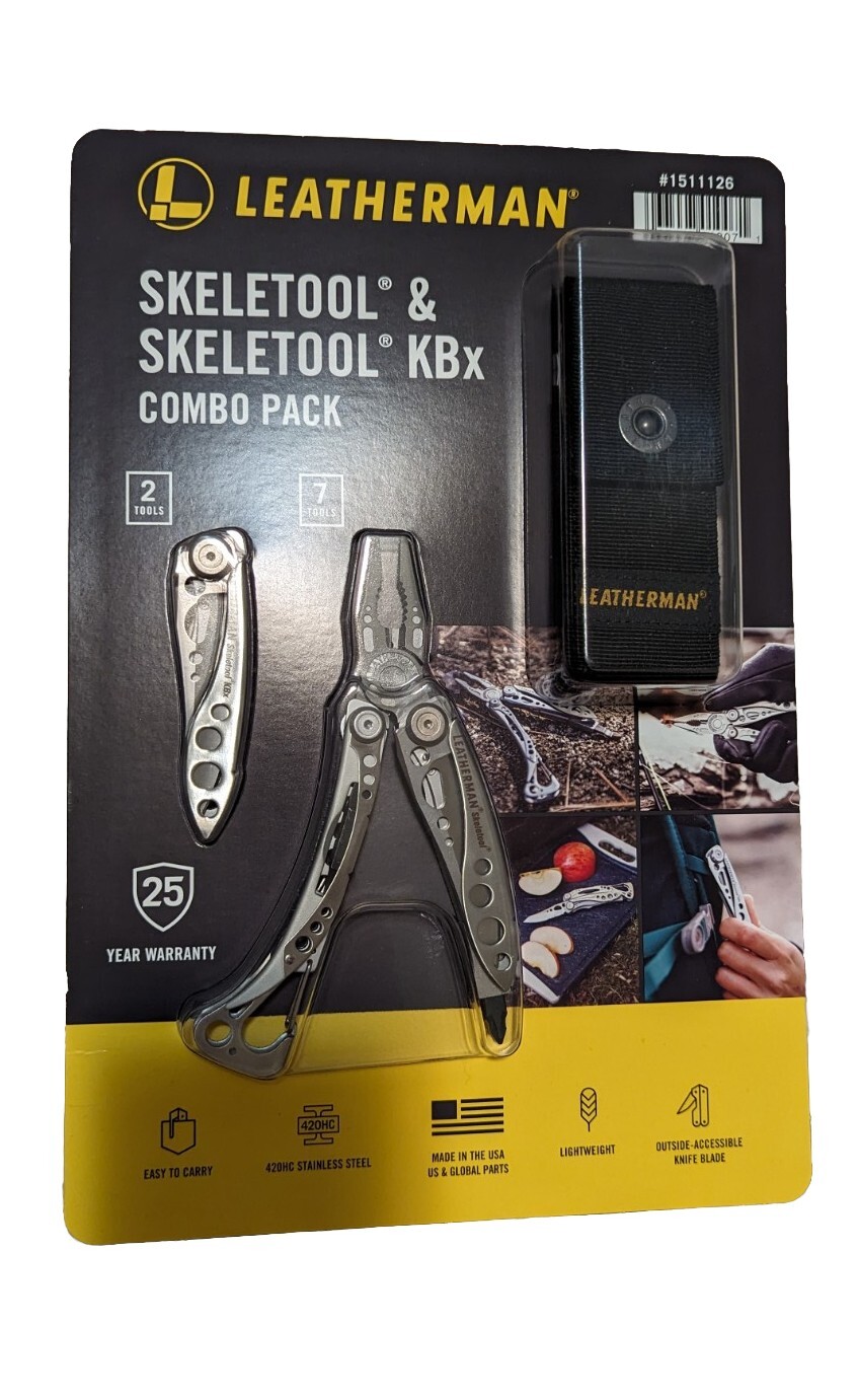 Leatherman Skeletool & KBX Multi-Tools Combo Pack 420HC with Nylon ...