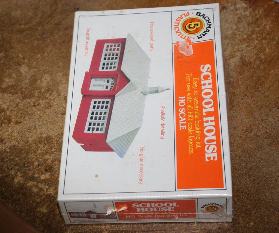Vintage Plasticville Bachmann HO Scale Gauge School House Schoolhouse ...