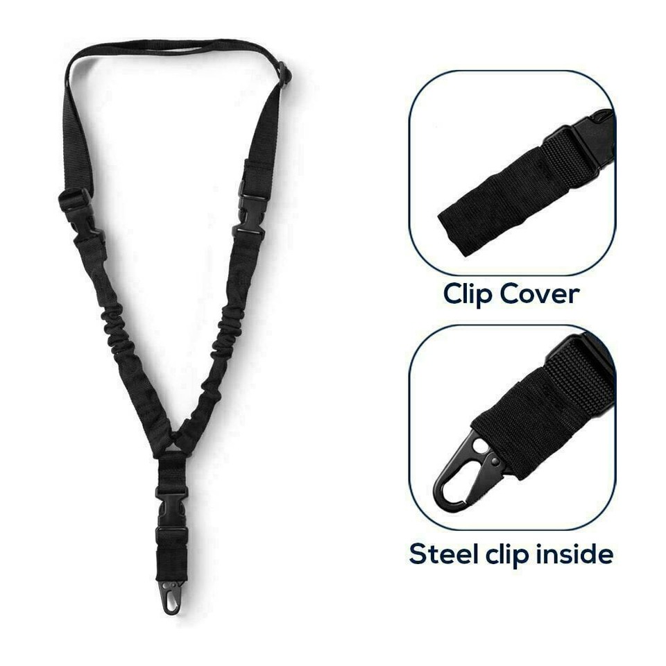 Tactical One Single Point / Two / Three Point Sling Strap Bungee Rifle ...