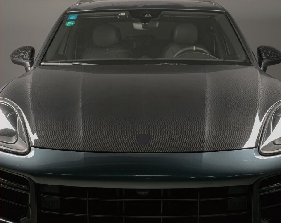Dry Carbon Fiber Front Hood Vented Bonnet Cover For Porsche Cayenne 9Y0 ...