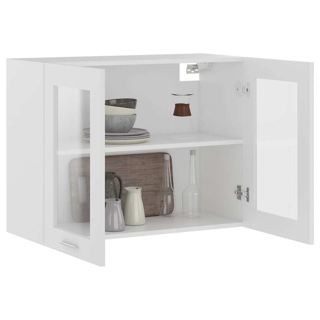 Glass Cabinet White 80x31x60 Engineered Wood G4P3 | eBay