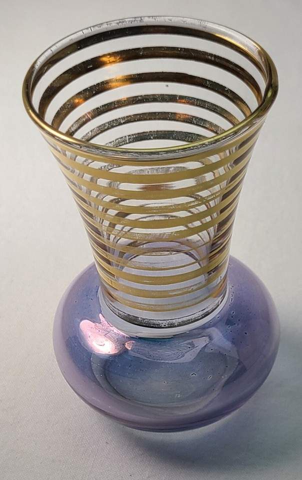 Vintage Mini Vase Bartlett Collins Bud Vase Purple and Gold | eBay