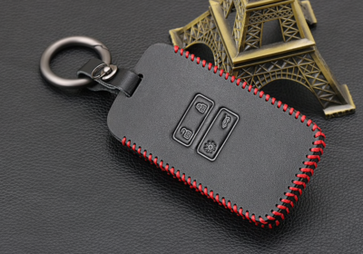 Renault Kadjar 2016/2017 Black Car Leather Smart Key Cover Case ...