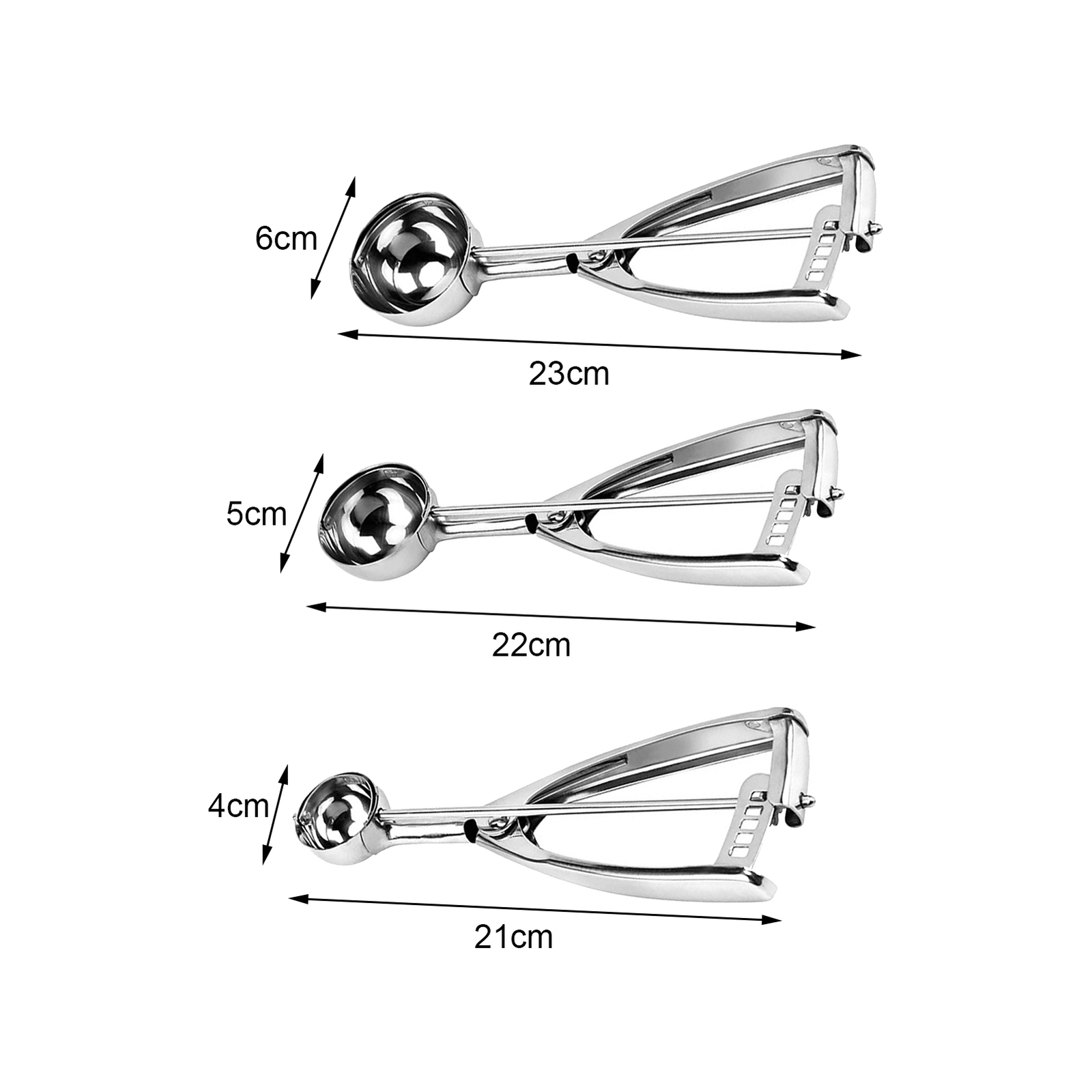 1 Set Ice Ball Spoon Anti-rust Smooth Gleaming Surface Ice Cream Spade ...