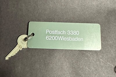 Vintage German Key & Tag Postfach 3380 6200 Wiesbaden Room 108 | eBay