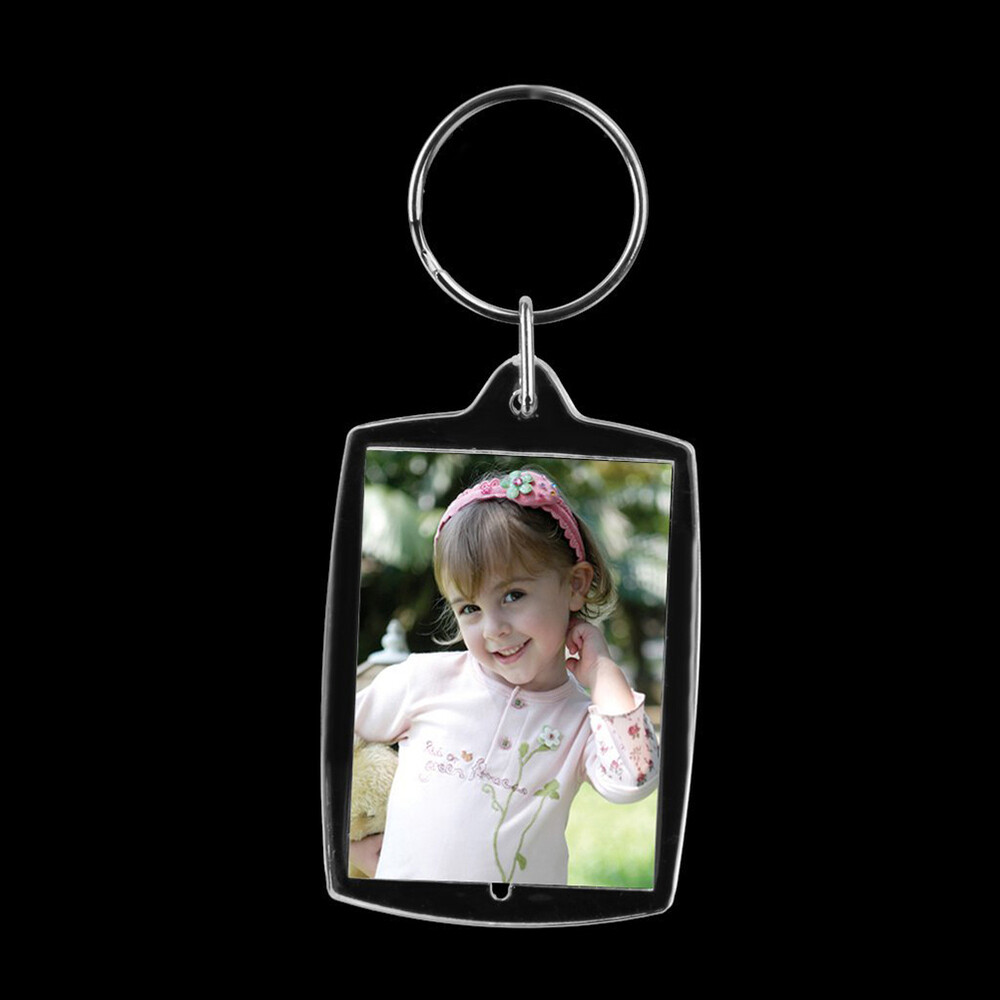 100pcs keychain frame custom photo keychain Transparent Keychain Photo ...