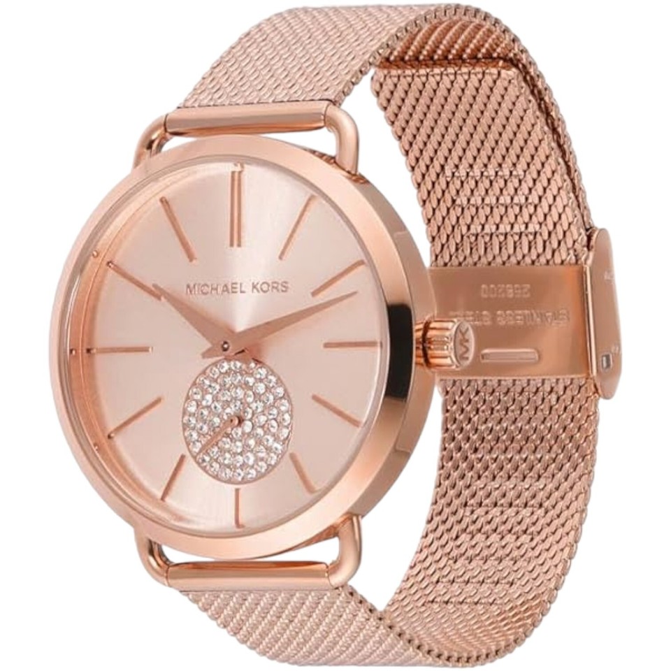 Michael Kors Portia MK3845 Women's Rose-Gold Quartz 37MM Watch MSRP ...
