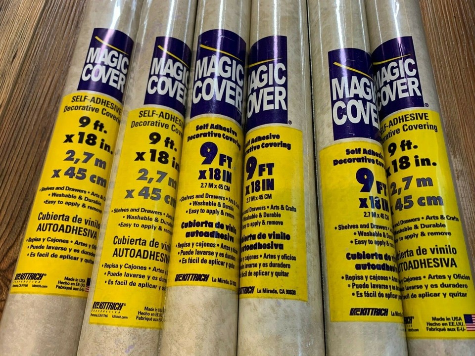 6 total rolls Magic Cover Self Adhesive Decorative Covering 9' X 18" | eBay