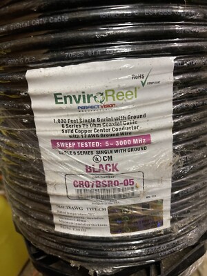 1000 FT SINGLE RG-6 75 0HM COAXIAL SOLID COPPER CENTER CONDUCTOR 17 AWG ...