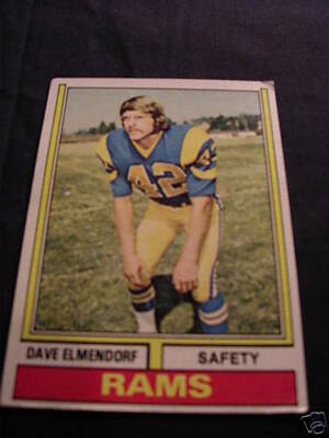 Dave Elmendorf Los Angeles Rams 1974 TOPPS #370 | eBay