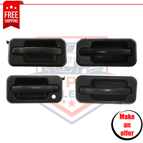 Exterior Door Handle Set of 4, Black Textured for 2003-2009 Hummer H2 ...