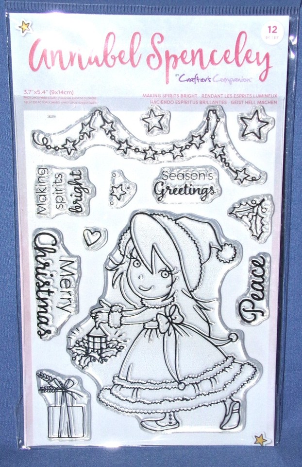Annabel Spenceley Making Spirit Bright Stamp Set 12pc New by Crafters ...