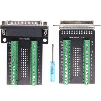 2pcs DB25 Breakout Connector D-sub Breakout 25 Pin Connector Female ...