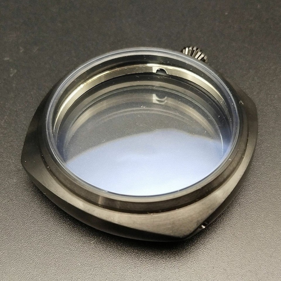 Black Steel 35.5-36.5mm Dial Watch Case Replacement For Eta 6497 6498 ...