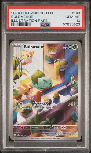 Bulbasaur 143/142 Illustration Rare Pokémon Stellar Crown Gem Mint PSA ...