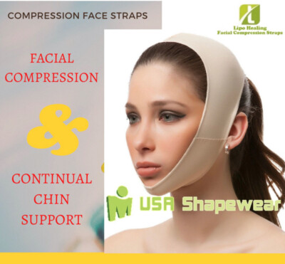 CHIN COMPRESSION FACE MASK POST SURGERY W/ FREE LIPOFOAM | HOOK & EYE ...