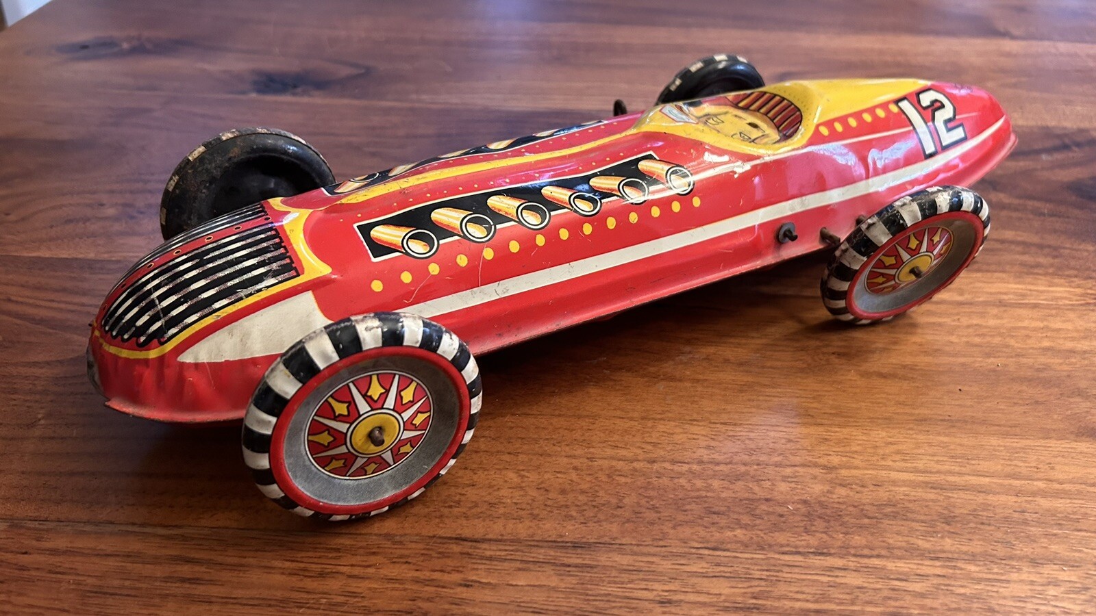 Vintage Marx Wind Up Tin Boat Tail Lithograph Racer Car # 12 | eBay