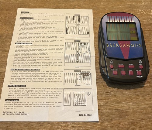 Handheld Electronic Backgammon Game | eBay