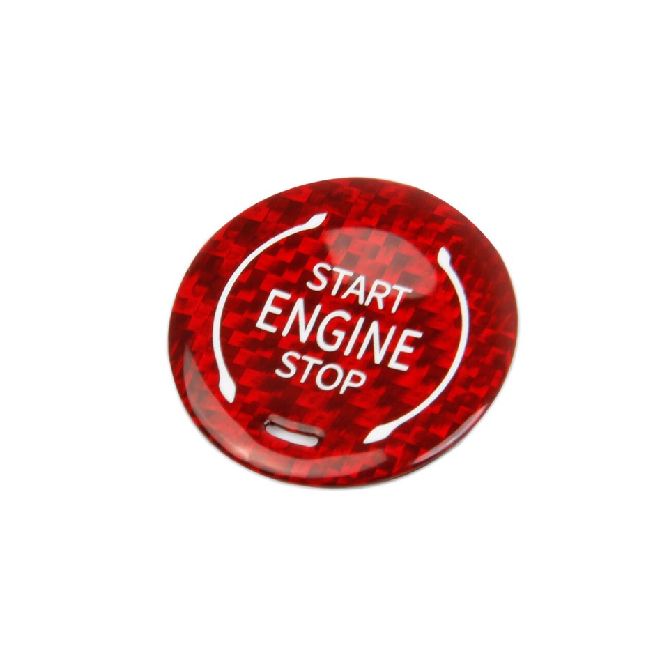 Red Carbon Fiber Style Push to Start Button Cover Trim For Chevrolet ...