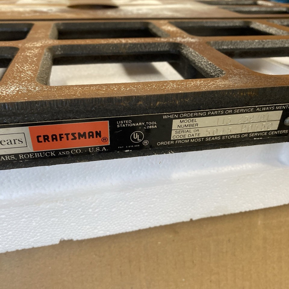 Craftsman Shaper md 113.239291 Shaper Table 803072 19 by 27" CS-322 | eBay