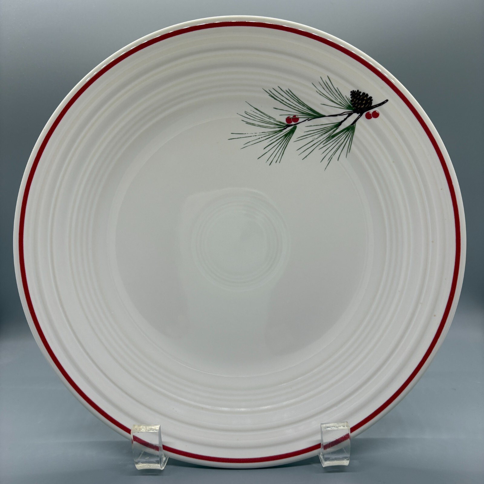 Fiesta Holiday Bough Luncheon Plate | Fiestaware Pine Branch Cone Red ...